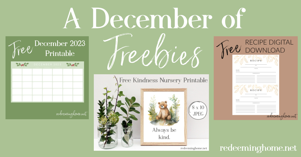 A December of Freebies + Free December Calendar Printable – Nicole Crone